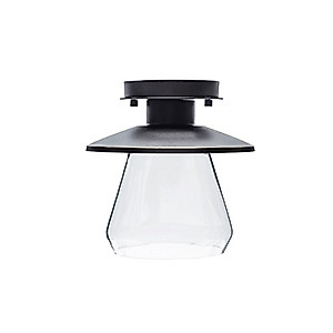 Globe Electric 64846 1-Light Semi-Flush Mount Ceiling Light, Oil Rubbed Bronze, Clear Glass Shade, Ceiling Light Fixture, Light Fixtures Ceiling Mount, Bedroom Lights for Ceiling, Dining Light Fixture