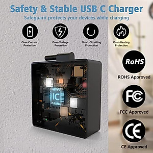 USB C Laptop Charger 100W Fast PD Type C AC Power Adapter for ASUS ROG Flow Z13 X13 Lenovo ACER HP MacBook Pro/Air and More, USB-C DC 5V-20V 3.0A-5.0A,Universal Chromebook/Gaming Laptop Power Supply