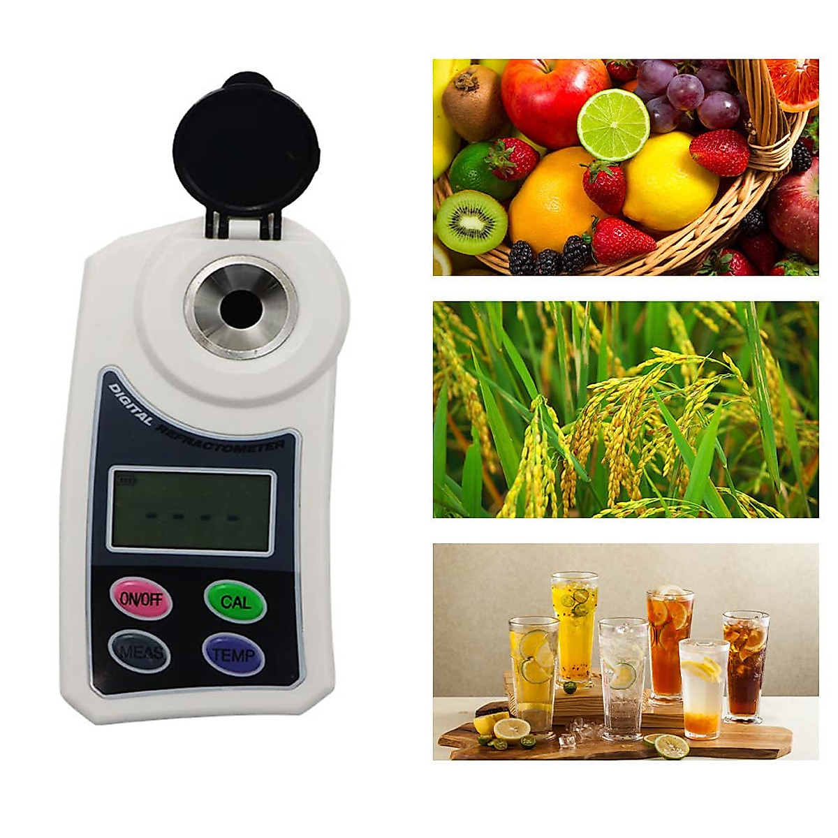 YFYIQI Digital Refractometer Brix Meter Tester for Measuring Sugar Content Water Samples Food Fruits Crops Range 0 to 55.0% Brix