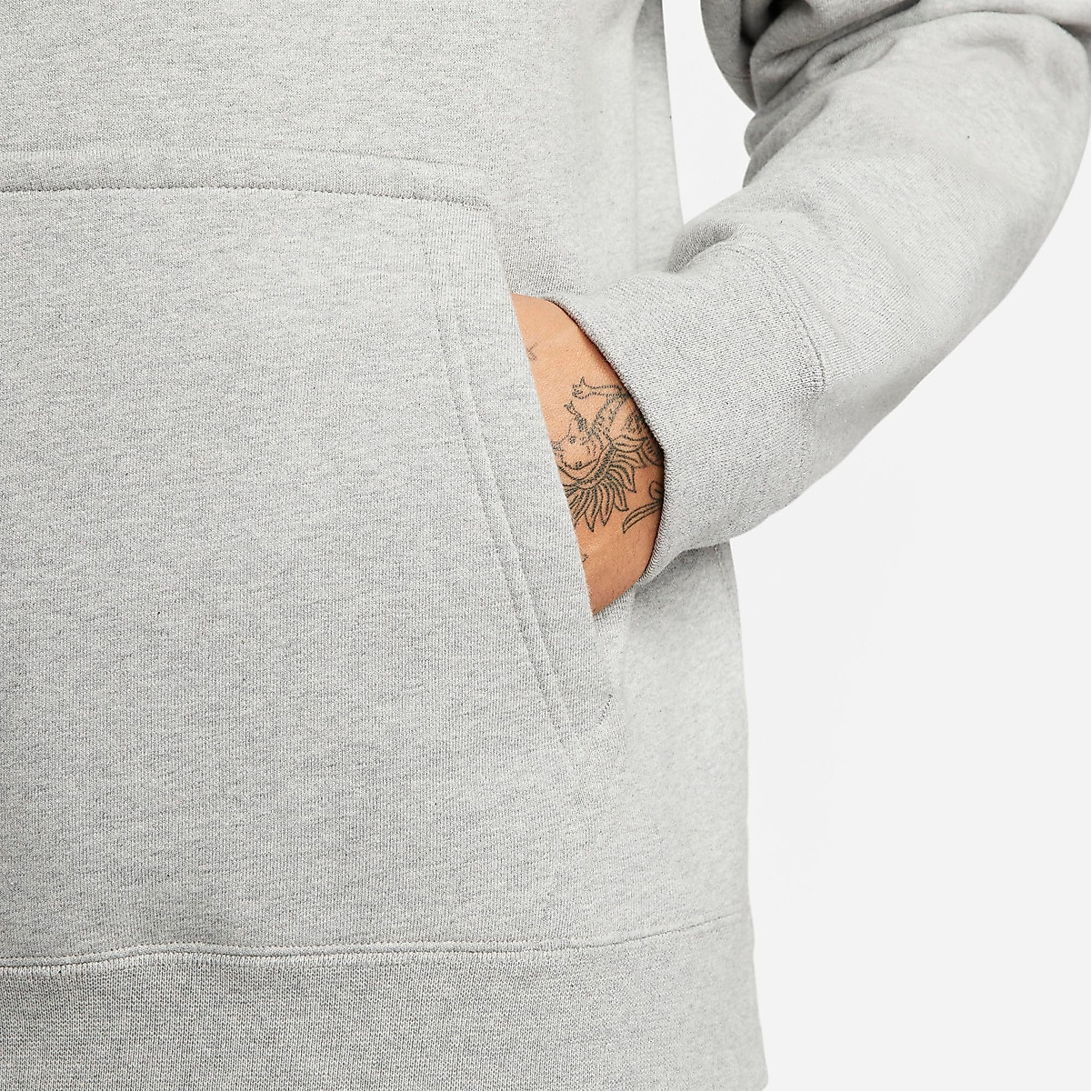 Nike Sportswear Solo Swoosh Men's Fleece Pullover Hoodie (as1, alpha, m, regular, regular, Dark Grey Heather/White)