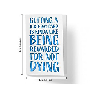 Funny Birthday Card For Men and Women, Large 5.5 x 8.5 Happy Birthday Card For Husband, Birthday Card For Brother - Birthday Card For Sister, Mom, Dad - Karto - Rewarded