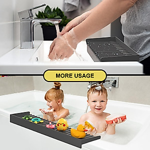 Silicone Sink Edge Protectors for Kitchen Sink, Kitchen Sink Splash Guard, Multifunction Kitchen Sink Accessories, Stainless Steel, Granite, Quartz Countertop Protectors For Kitchen & Bathtub Sink