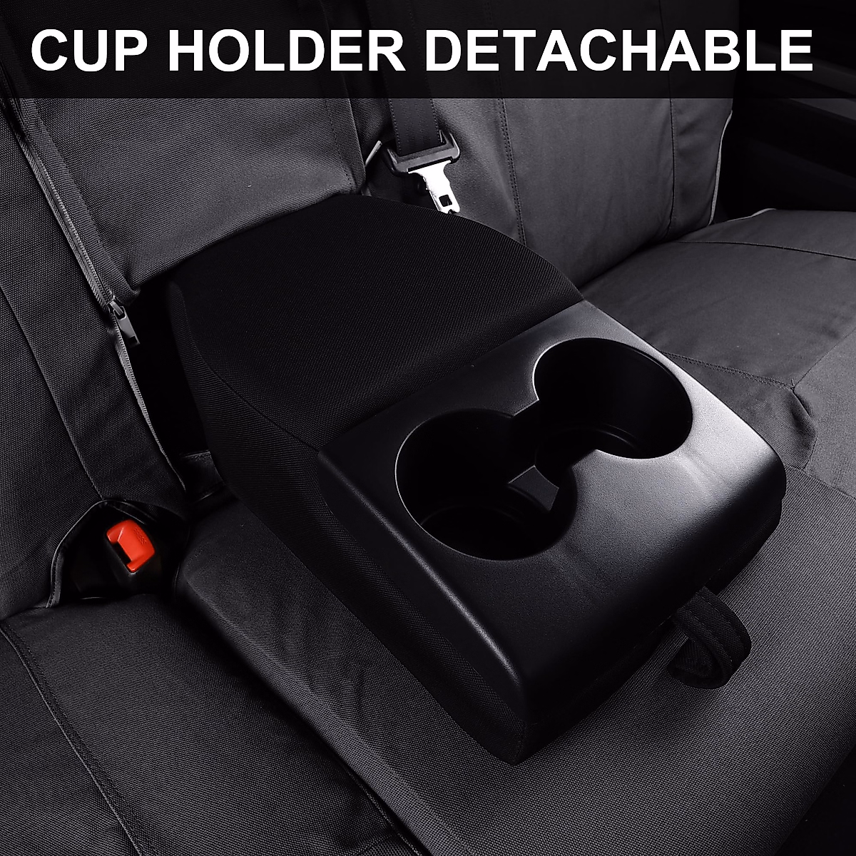 Truckiipa Tacoma Seat Covers Full Set Custom Fit for 2016-2023 Tacoma Double/Crew Cab SR SR5 TRD Sport TRD Off-Road TRD Pro Limited,Canvas Truck Carseat Seat Protectors(Full Set, Black)