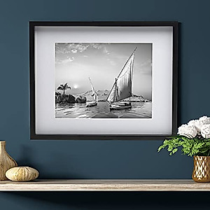 Mikasa Gallery Frame-16x20 in. Photo without Mat, 11x14 in. Photo with Mat, 2 mm Beveled Mat, Vertical or Horizontal Display, 17x21 Inch, Black