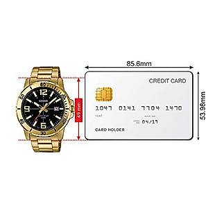Casio MTP-VD01G-1BV Men's Enticer Gold Tone Stainless Steel Black Dial Casual Analog Sporty Watch