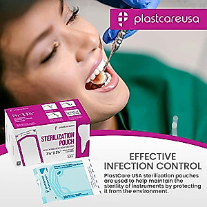 1000 2.25 X 2.75 Self Sterilization Pouches for Dental Offices, Autoclave Sterilizer Bags Pouch for Dentist Tools, for Cleaning Tools, 200 Pouches Per Box, 1 Box of Paper Blue Film…