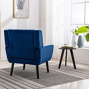 Armchair Blue, Accent Chairs for Living Room Upholstered Comfy Modern Home Furniture 29.53" L X 29.92" W X 34.25" H