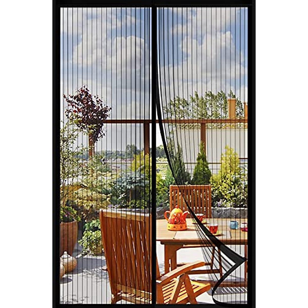 Magnetic Screen Door, Keep Bugs Out, Pet & Kid Friendly，Works with Front Doors, Sliding Doors,Fit Door Size 30 x 80 Inches ‎Black
