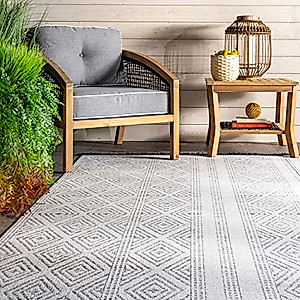 nuLOOM Indoor/Outdoor Striped Miriam Area Rug, 12' x 15', Grey