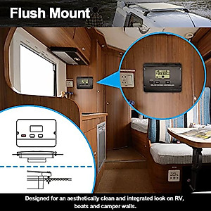 Y&H 30A 12V/24V Flush Mount PWM Negative Ground Solar Charge Controller w/ LCD Display USB Ports, Solar Panel Regulator for Flooded, AGM, Gel, Lithium