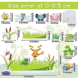 34 Pieces Funky Frogs Bulletin Board Set Frog Cattails Dragonflies Lily Pads Butterfly Bee Fish Bird Accent Bulletin Board Cut-Outs Summertime Bulletin Board Cutouts Classroom Theme Decoration