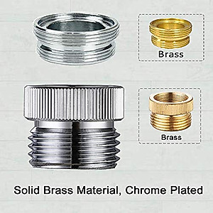 Faucet Adapter with Aerator Kitchen Sink Faucet Adapter Kit to Garden Hose for 55/64" Female to 3/4" Male Faucet Adapater, Chrome Finished