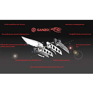 Firebird GANZO FH61-GB Pocket Folding Knife Razor Sharp D2 Steel Blade Ergonomic G10 Anti-Slip Handle with Clip Hunting Fishing Camping Gear Outdoor Folder EDC Pocket Knife (Green)