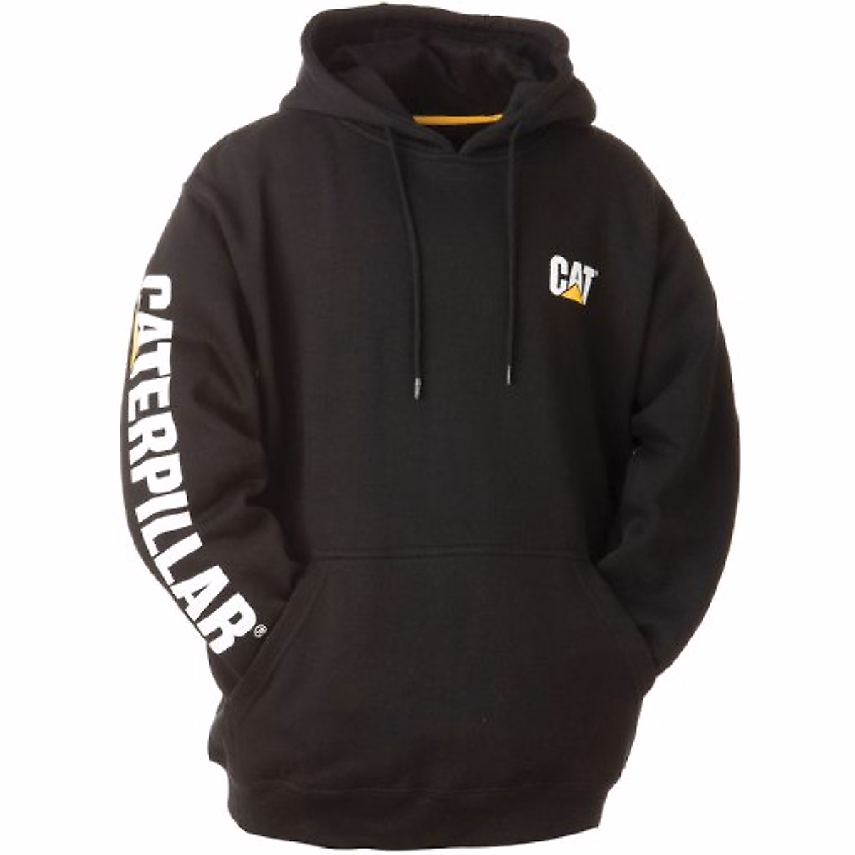Caterpillar Men's Trademark Banner Hooded Sweatshirt (Regular and Big & Tall Sizes), Black, Small
