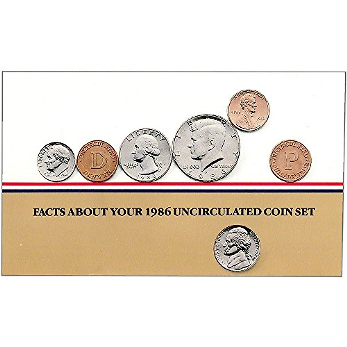 1986 Various Mint Marks P & D United States US Mint 10 Coin Uncirculated Mint Set Uncirculated