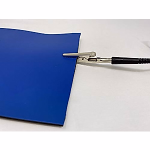 ESD Grounding Cable with Alligator Clip - 8 Feet - Ground Cable Cord with Clip, Earthing, Grounding, ESD, Static Control, EMF Radiation Fabrics, Plug into Your Outlet Grounding Adapter