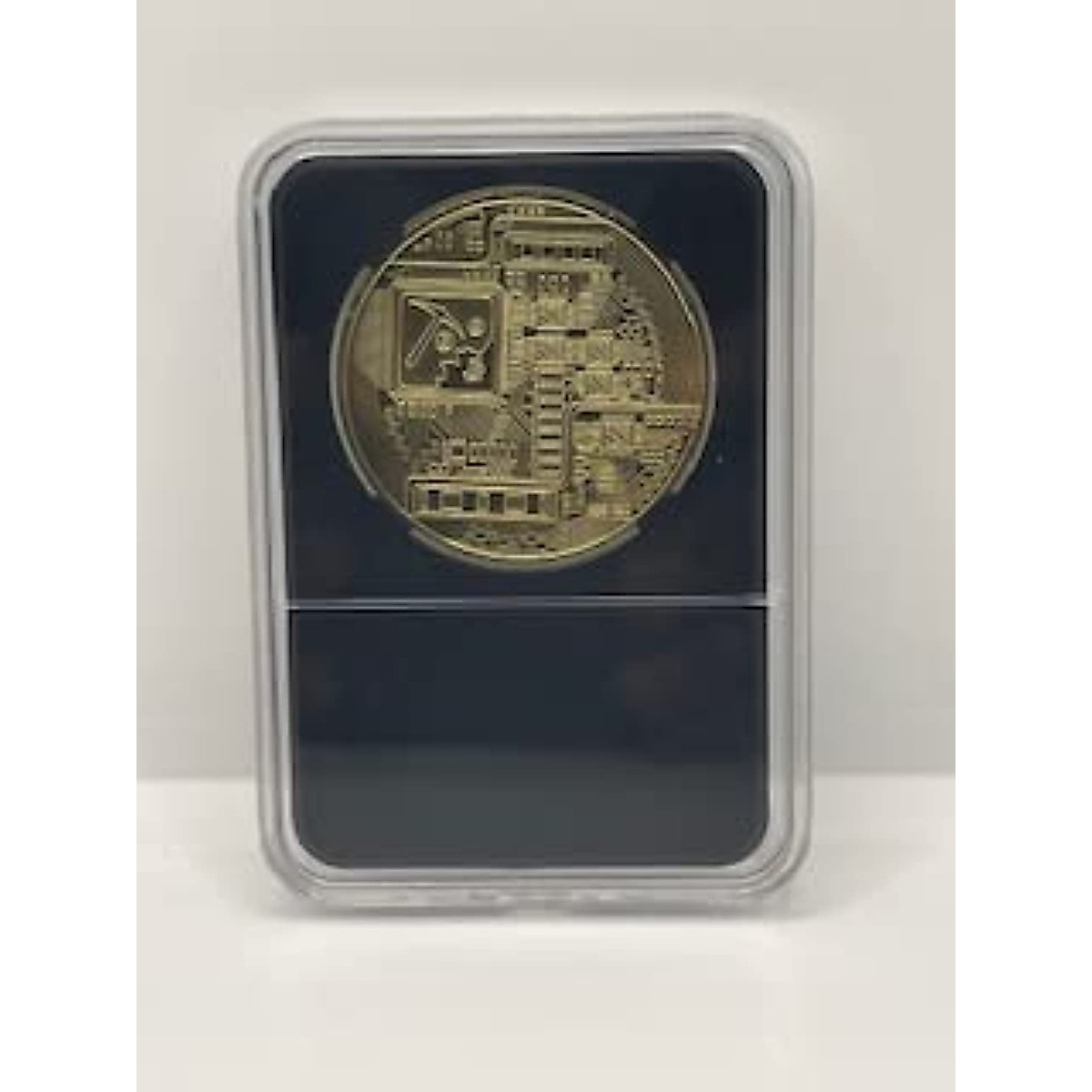 Bitcoin Coin in Collector's Edition Case: Limited Edition Physical Gold Coin with Crypto Coin Display Case | Cryptocurrency Coin with Realistic Details | Desk Home Office Idea for HODL Fans