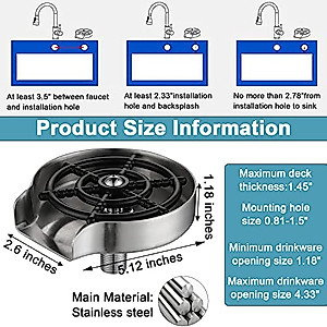Stainless Steel Glass Rinser for Kitchen Sink, Home Bar Cup Washer for Wine glass, Baby Bottle Efficient Cleaner.