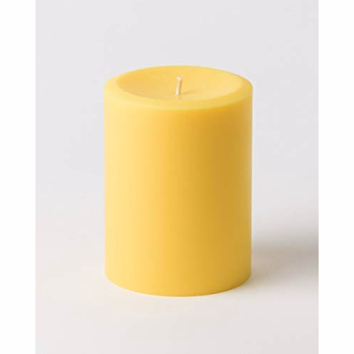 3" x 4" Hand Poured Solid Color Unscented Pillar Candles Set of 3 (Yellow)