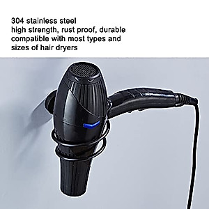 Blow Dryer Holder, Hair Dryer Rack Keep Large Bearing Capacity 304 Stainless Steel Rust Proof for Bathroom (ORB)