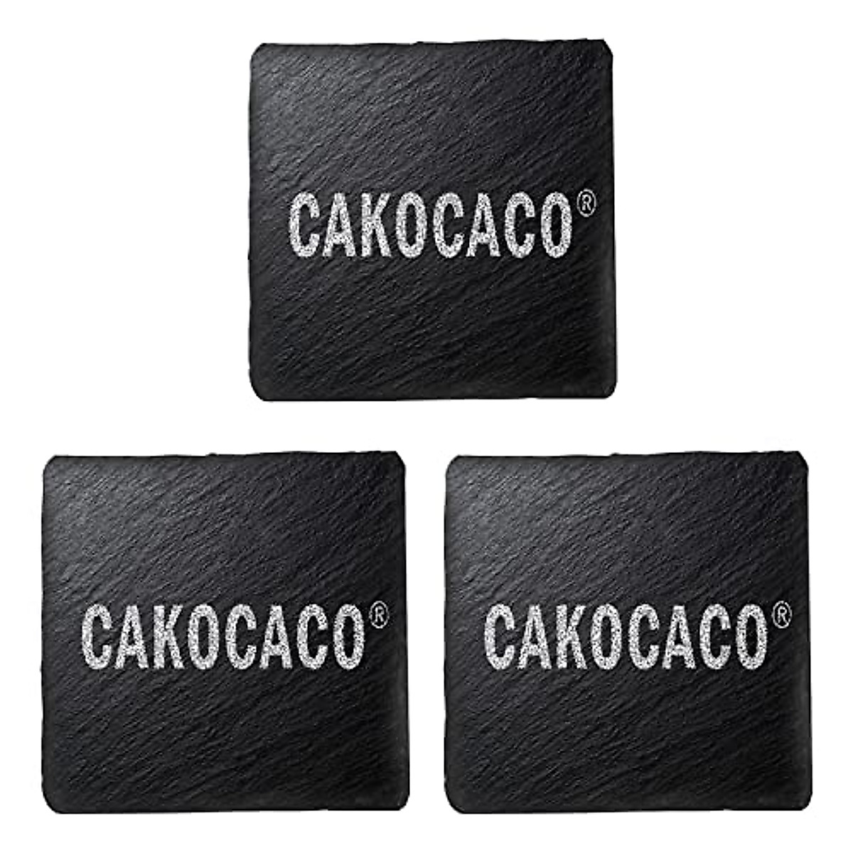Cakocaco Set of 12 Slate Coasters, Non-Stick, Anti-Slip Drink Coasters, Personalized Engraving Available, Bulk Square Coasters for Drinks, Outdoor Stone Coasters for Any Wood, Marble Dinning Table…