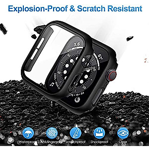 VASG 5-Pack Compatible with Apple Watch Case 44mm, Built-in HD Clear Ultra-Thin Screen Protector Cover Hard PC Case Compatible with Apple Watch Series 4/5/ 6/SE