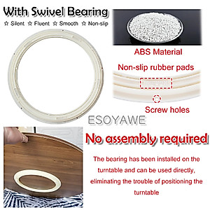 Wooden Lazy Susan Turntable For Round Dining Table Ø 20 24 28 32 36 39 Inch, 360° Silent Smooth Rotation Tabletop Serving Tray, Easy To Share Food Large Rotating Plate