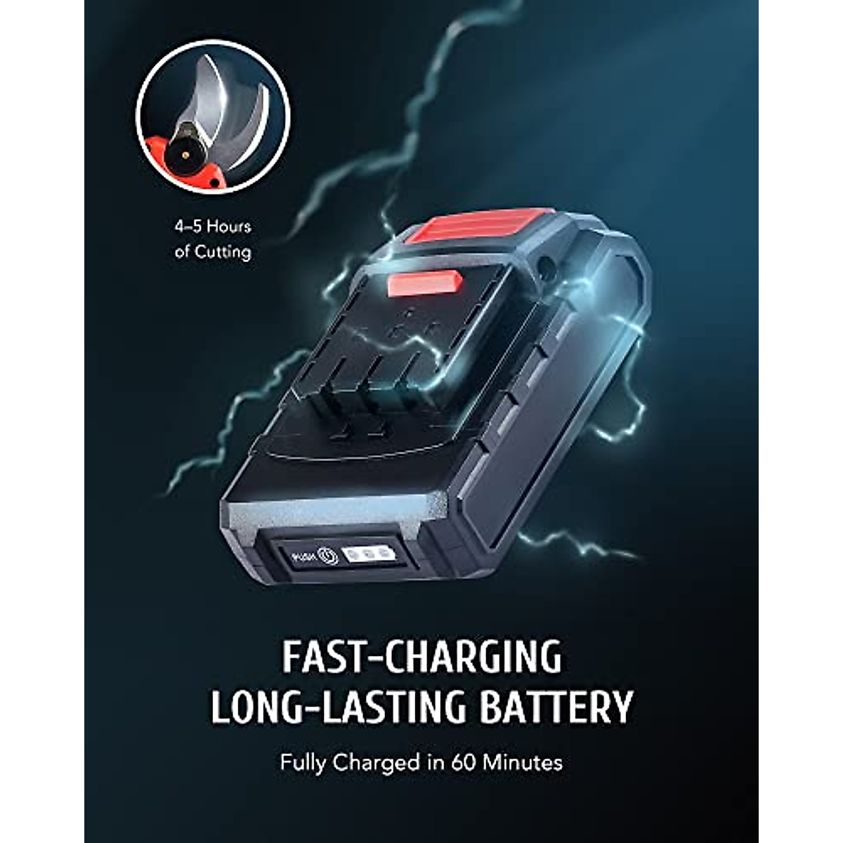 TERRADISE Cordless Electric Pruning Shears, Battery Operated Pruning Shears with 2 Rechargeable Lithium Batteries for Gardening, Professional Tree Branch Pruner, 1.2 Inch (30 mm) Cutting Diameter