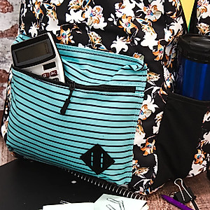 HOOEY Recess 25 Liter Multipurpose Backpack Rain Cover Hat Strap Laptop Sleeve Hydro Pockets (Black/White/Teal)