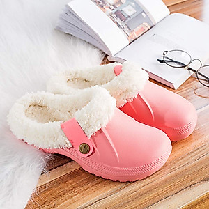 TooTu Waterproof Slippers Women Men Plush Lined Clogs Winter Garden Shoes Warm House Slippers Indoor Outdoor