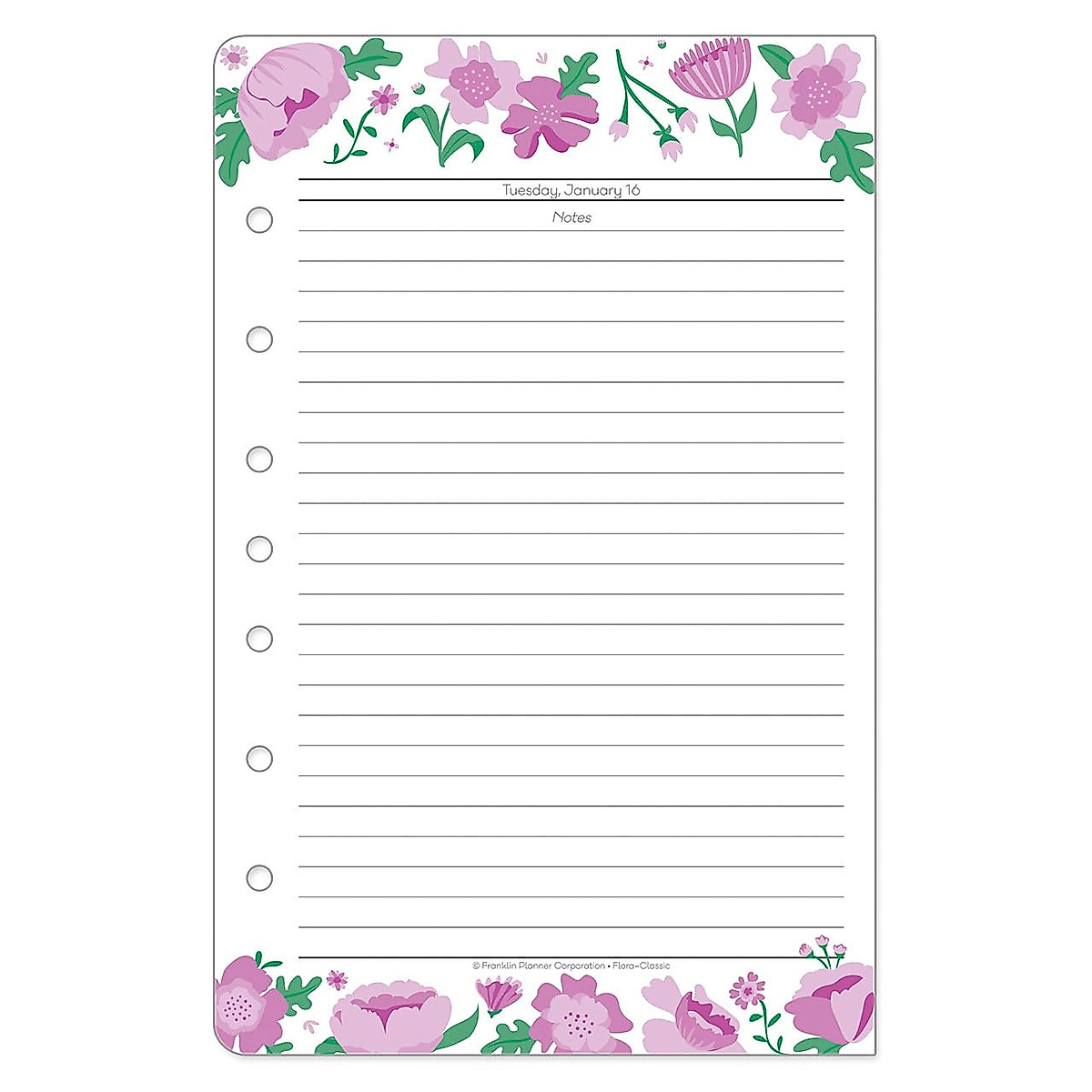 FranklinCovey - Flora Two Page Per Day Ring-Bound Planner (Classic, Jan 2024 - Dec 2024)