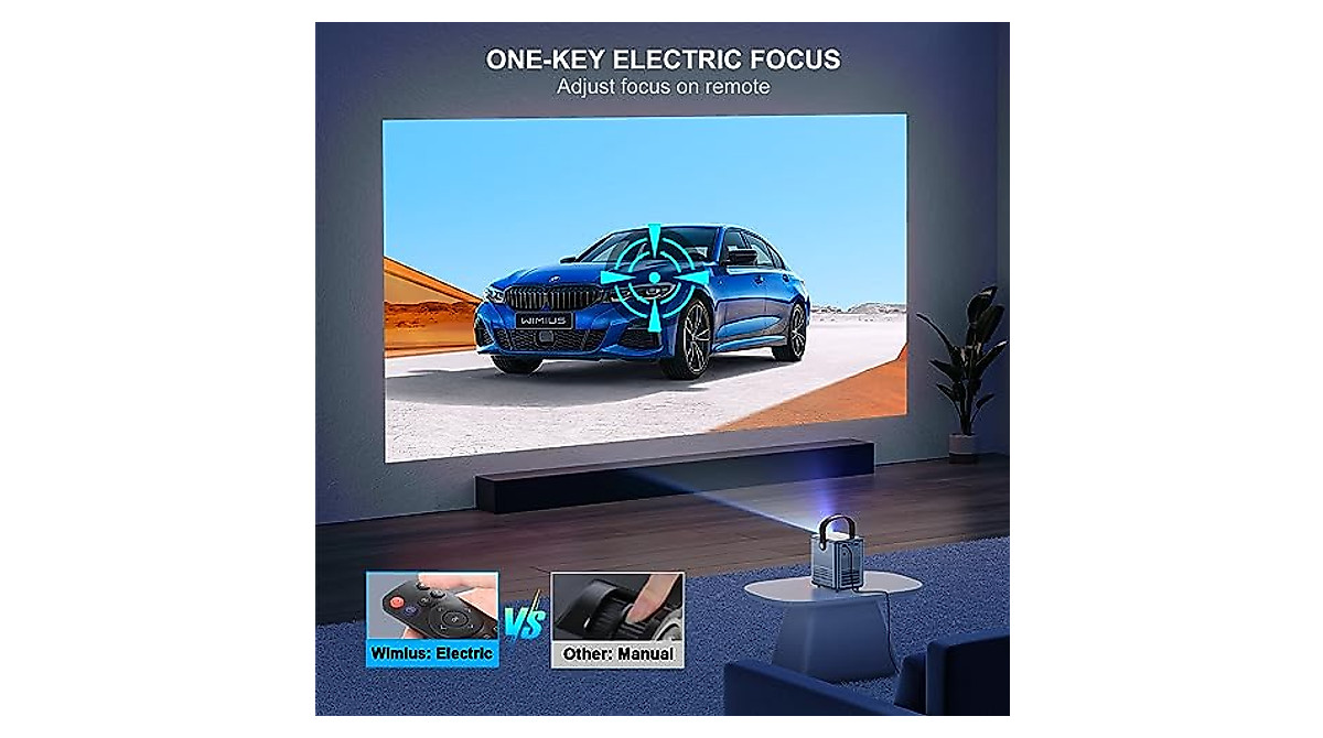 WiMiUS P61 Mini Projector - 1080P Portable with 5G WiFi & Bluetooth