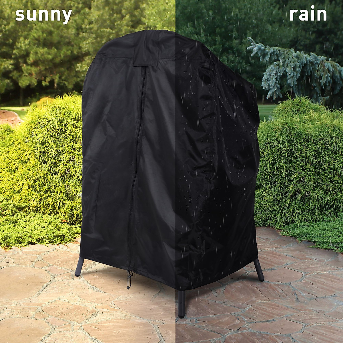 SUNCREAT Lawn Egg Chair Cover, Patio Furniture Cover for Indoor Outdoor Lounger, Black