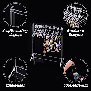 SUPERFINDINGS Acrylic Earring Displays Clear Hanger Earrings Display Stand with 8 Hangers for Jewelry Display Supplies Hanging Earring Show