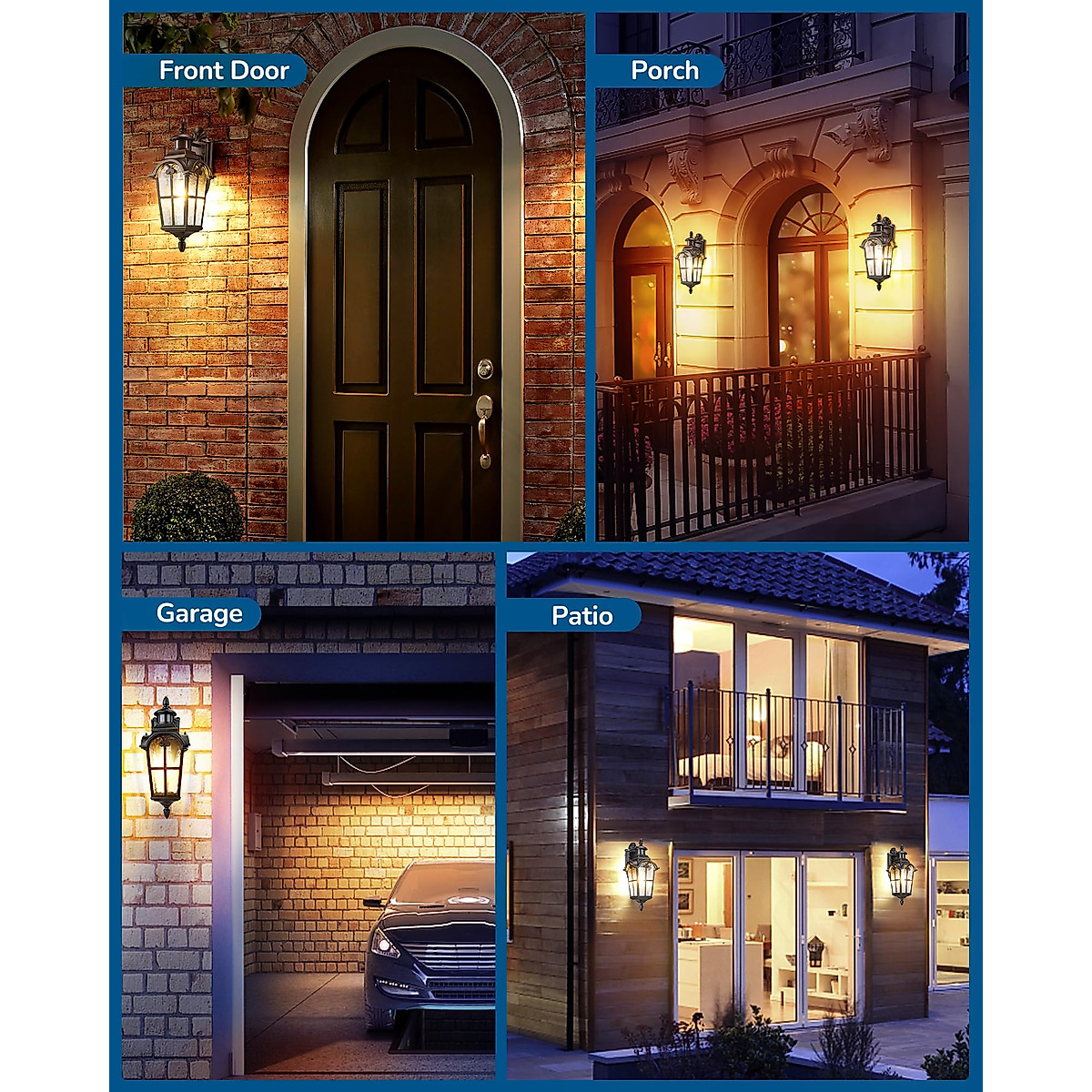 DEWENWILS Motion Sensor Outdoor Wall Lights Dusk to Dawn Exterior Light Fixture Wall Mount, Outdoor Porch Light with Water Ripple Glass, Wall Sconce Lantern for House Garage Patio