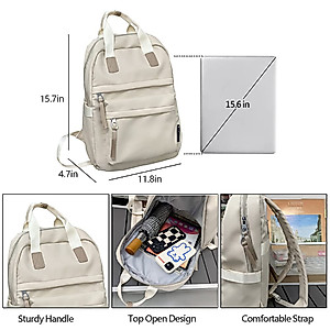 Laptop Backpack for Women Laptop Backpack Travel Business Computer Tote Bag for Girls Work Travel (Beige)