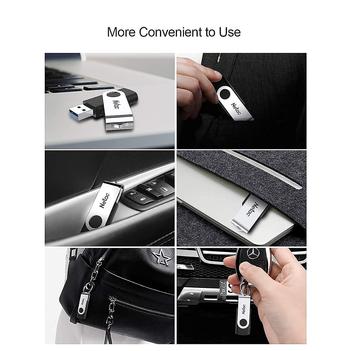 Netac 128GB USB Stick USB 3.0 Flash Drive, Up to 90MB/s, Thumb Drive for Data Storage, Pen Drive with Swivel Design, Memory Stick for External Storage Data/Computer/PC/Laptop/Sound