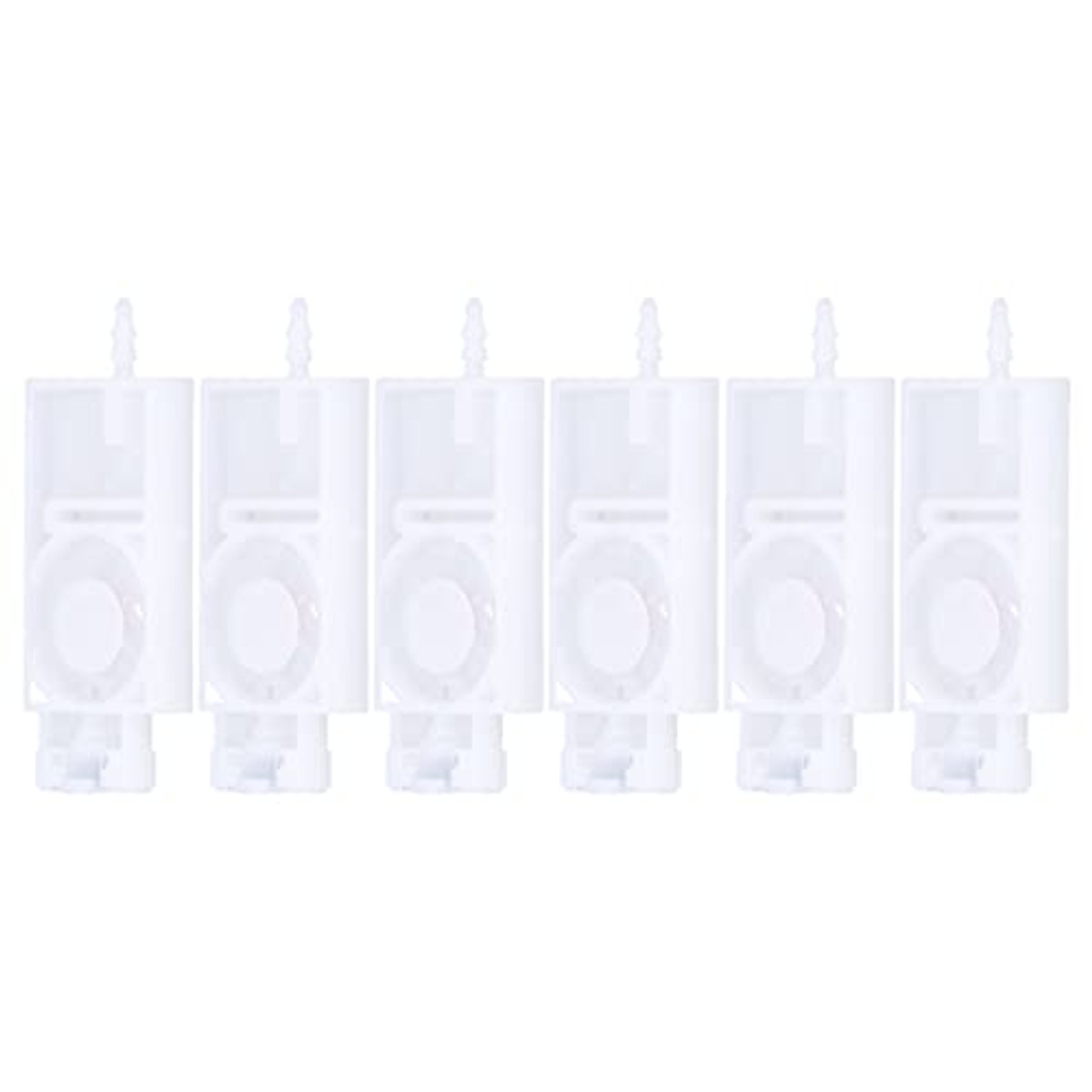 Estink Ink Damper, 6Pcs in Line Interface UV Printer Ink Damper Solvent Inkjet Head Rectangular PP Damper Replacement for XP600 Printer for 4mm x 3mm Ink Tube(White)