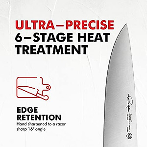 Cangshan Thomas Keller Signature Collection Swedish Powder Steel Forged, 7-Piece Knife Block Set, Walnut Block with 8 Spare Slots, Black