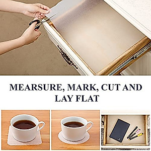 Hersvin Shelf Liners, 12in x 20ft Kitchen Drawer Mats, Non-Adhesive EVA Cupboard Protector, Cabinet Lining, Refrigerator Liner (Clear Dot)