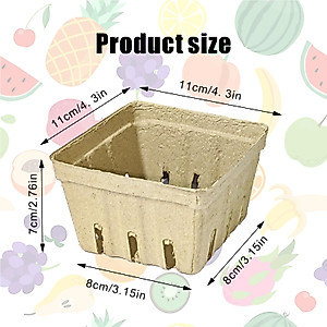 30 Pack Natural Pulp Fiber Berry Basket,Small Molded Produce Vented Basket Kitchen Supplies for Strawberry Blueberry Raspberry, Fruit Tray for Fruit Vegetable Farmer Market Grocery (Small)