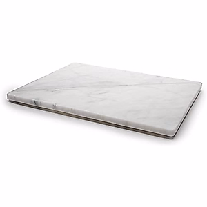KC KULLICRAFT Home Basics Multi-Purpose Pastry Marble Tray Cutting Board Slab With Non-Slip Feet For Stability & Scratch Protection For Countertop. Easy To Clean,Trivet (8x12)
