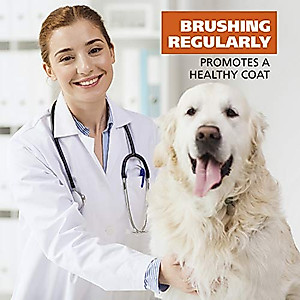 WAHL 2-in-1 Combination Double Row Pet Rake with Hair Shedding Blade for Dog or Cat Fur by The Brand Used by Professionals – Model 858424