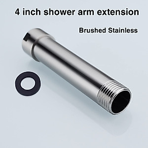 4 Inch Shower Head Extension Arm, Female to Male 1/2 Inch Extender, Stainless Steel, Brushed Nickel
