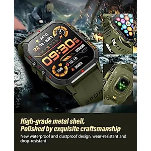 EarlySincere Smart Watch, 1.96''HD Full Touch Screen Bluetooth Call Outdoor Sports Watches with Waterproof Dust-Proof, Activity Fitness Tracker Blood Oxygen Sleep Monitor Pedometer for iOS Android