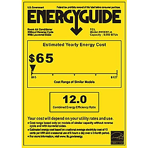 TCL 8W3ER1-A Home Series Window Air Conditioner, 8,000 BTU, White