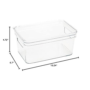 Simplify Small, Super Clear Lidded Storage Bin