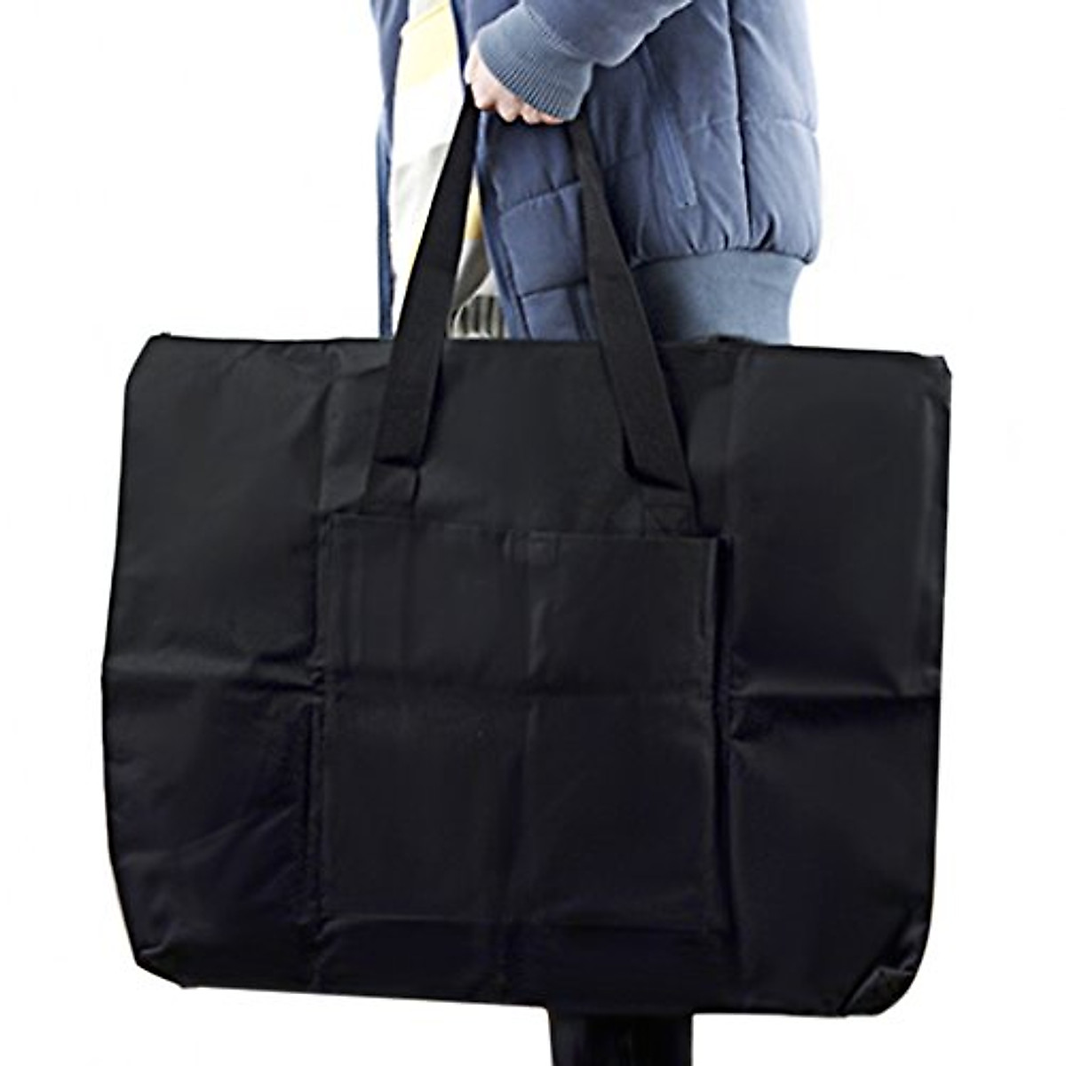 starsouce Canvas Art Portfolio Carry Bag Multipurpose Zippered Artist Portfolios Case Tote Drawing Board Bag with Pocket for Transport Storage Painting Sketching Drawing Art Supplies, Black