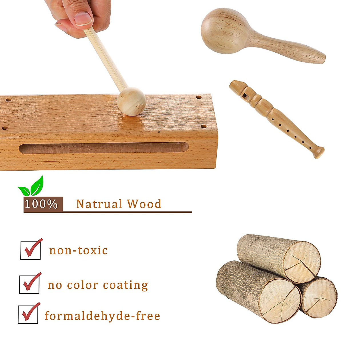 SOUJOY 13 Pack Kids Musical Instrument, Wooden Toddler Percussion Toy Set, Baby Montessori Toys for 2-12 Years Old, Preschool Educational Musical Toys for Children Early Learning