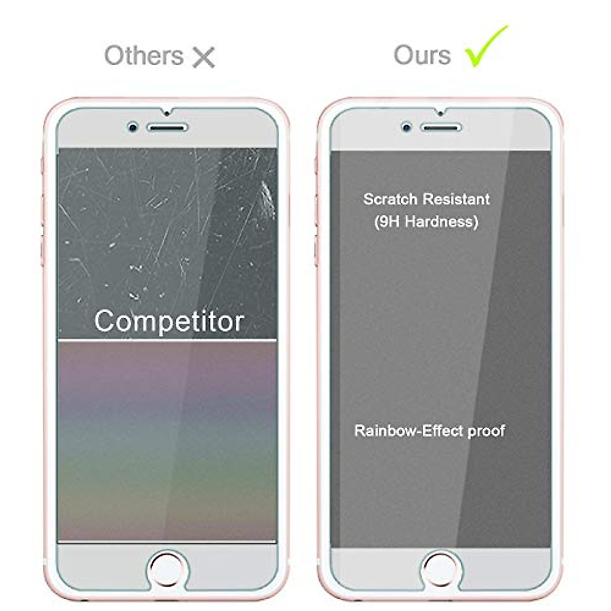 iPhone 8/7 Plus Screen Protector Glass, eTECH [3 Pack] Tempered Glass Screen Protector for Apple iPhone 8 Plus, iPhone 7 Plus [5.5"inch] 2017 2016 – Bubble Free, Case Friendly, HD Crystal Clear